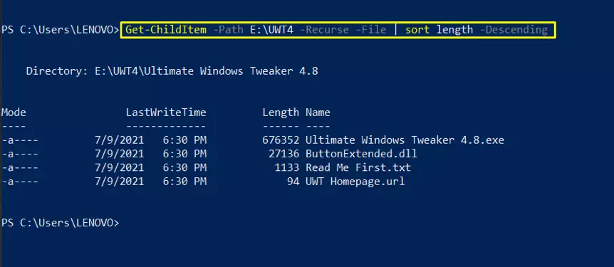 PowerShell के साथ निर्देशिका में फ़ाइलें सूचीबद्ध करें 3970_7