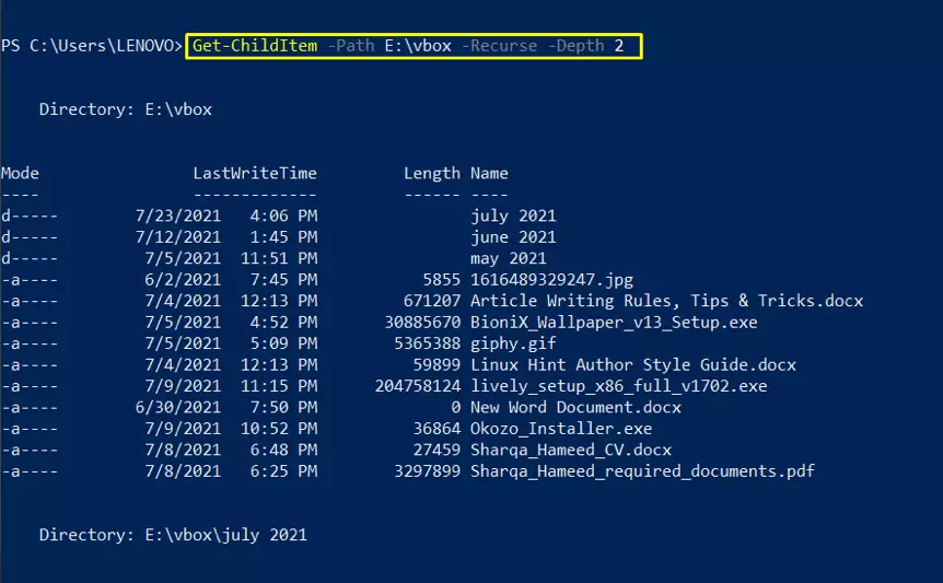 Elenca i file in una directory con PowerShell 3970_8