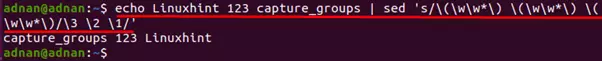 કેપ્ચર જૂથોના sed ઉદાહરણો 4001_3