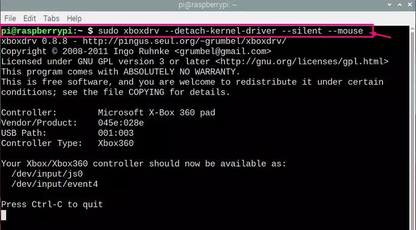 Kaip prijungti Xbox valdiklį prie Raspberry Pi 4011_7