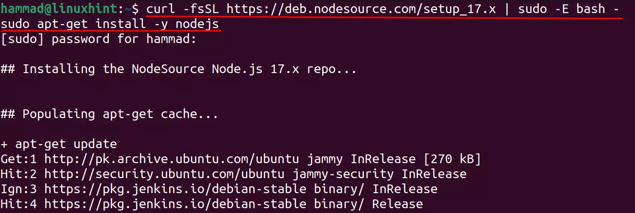 Ubuntu 22.04-та Node.js урнаштыруның 3 ысулы 4060_5