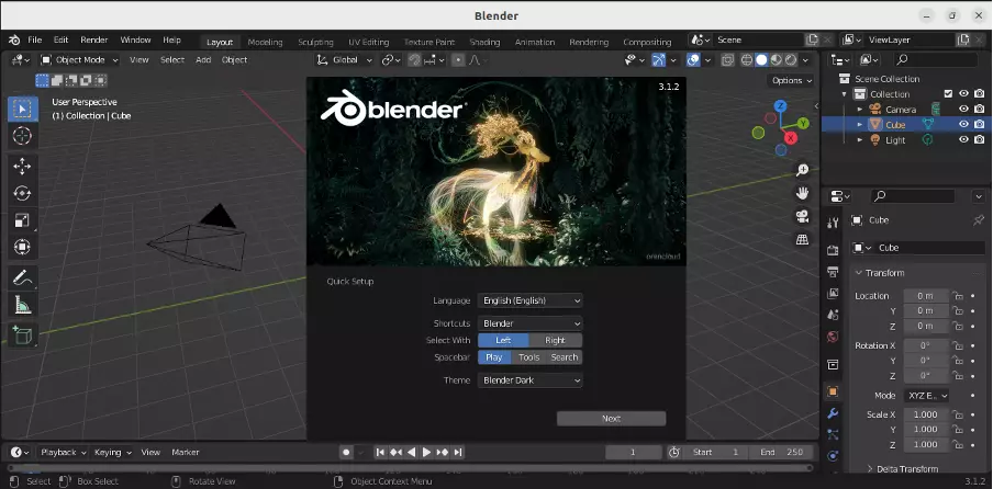 Maitiro ekuisa Blender 3D paUbuntu 22.04? 4061_9