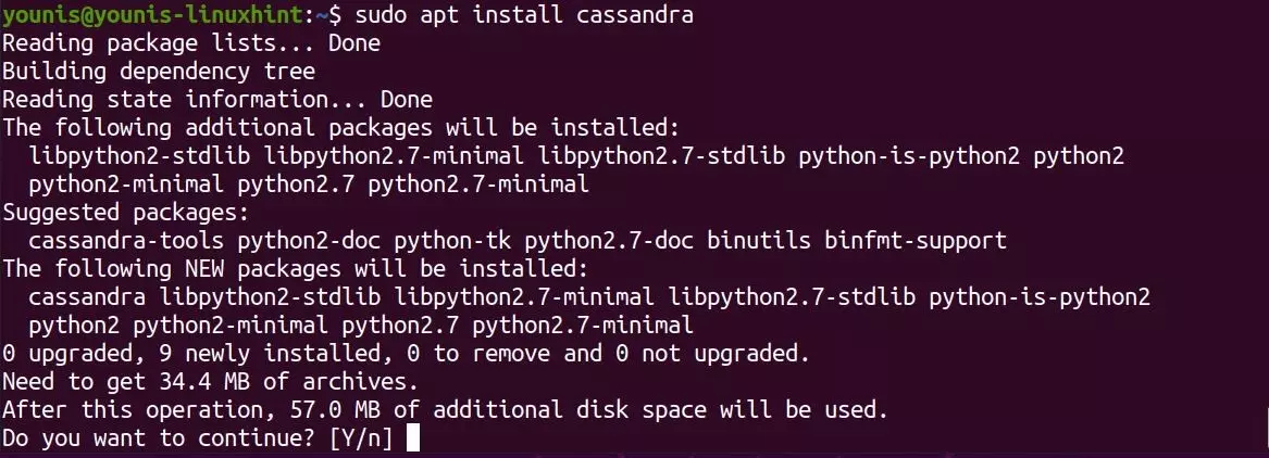 Ubuntu 20.04 මත Apache Cassandra ස්ථාපනය කිරීම 4099_7