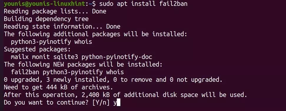 Fail2ban ynstalleare en konfigurearje op Ubuntu 20.04 4101_2