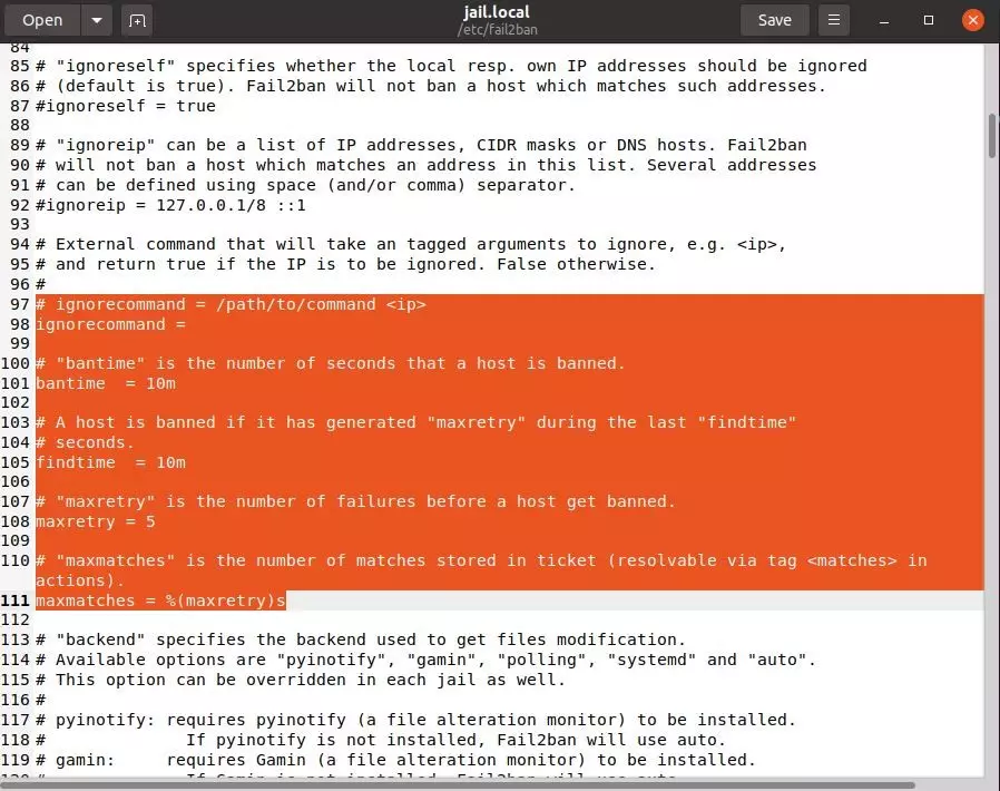 Fail2ban ynstalleare en konfigurearje op Ubuntu 20.04 4101_6