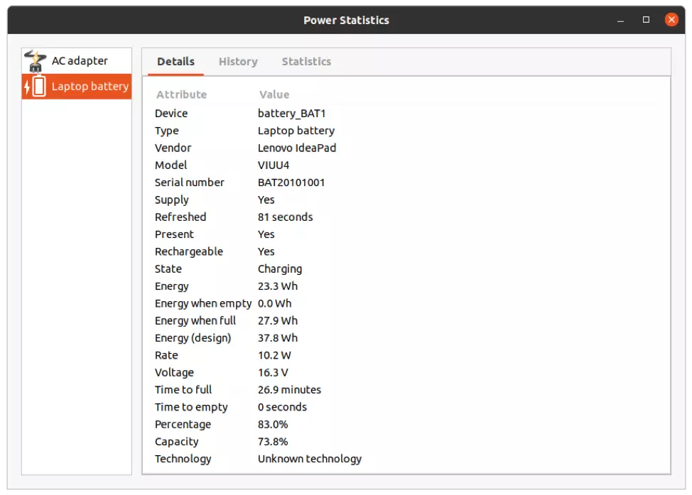 So überwachen Sie den Zustand eines Laptop-Akkus in Ubuntu 4235_1