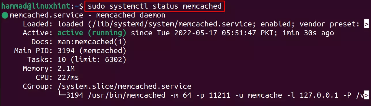 ઉબુન્ટુ 22.04 પર Memcached કેવી રીતે ઇન્સ્ટોલ કરવું 430_3