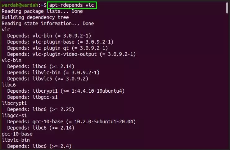 Wéi kontrolléiert Ofhängegkeete vun engem Package an Ubuntu 20.04 4311_7