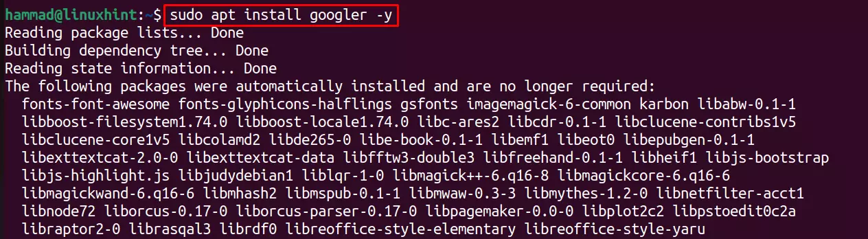 Como instalar o Googler no Ubuntu 22.04 e Linux Mint 20 431_2