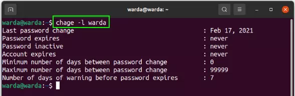 Paano Gamitin ang Linux Chage Command? 4320_1