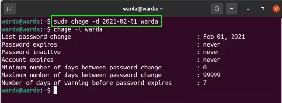 Paano Gamitin ang Linux Chage Command? 4320_2