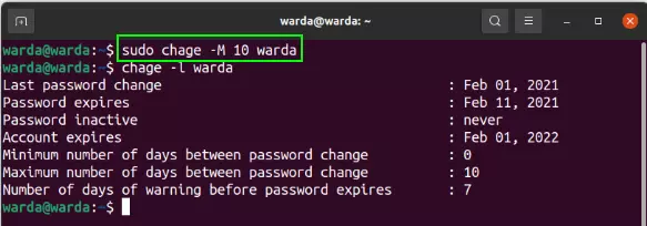 Paano Gamitin ang Linux Chage Command? 4320_4