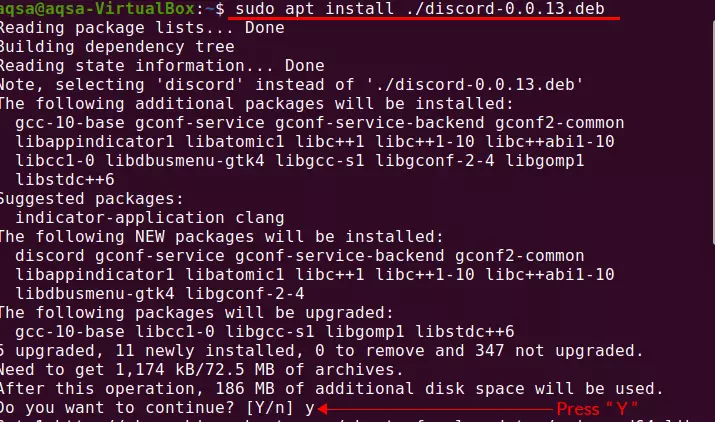 Maitiro ekuisa Discord paUbuntu 20.04 4332_5