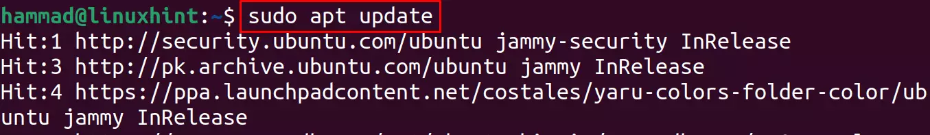 Nigute wahindura ibara ryububiko muri Ubuntu 22.04 433_3