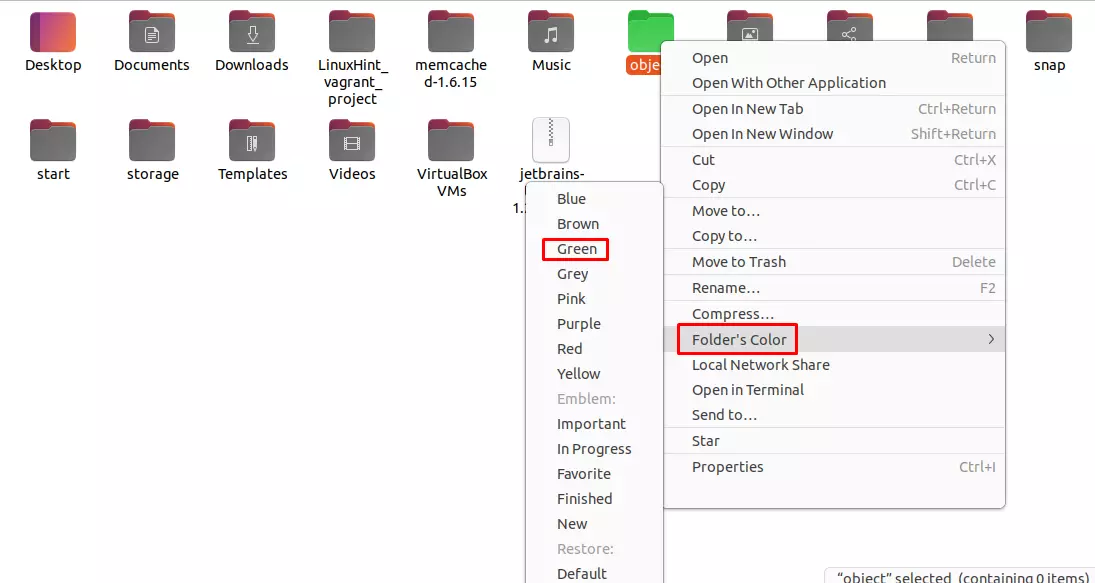 Ubuntu 22.04 में फोल्डर का रंग कैसे बदलें 433_7