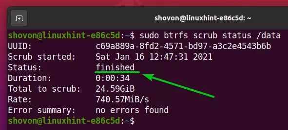 Btrfs Scrub භාවිතා කරන්නේ කෙසේද? 4368_22