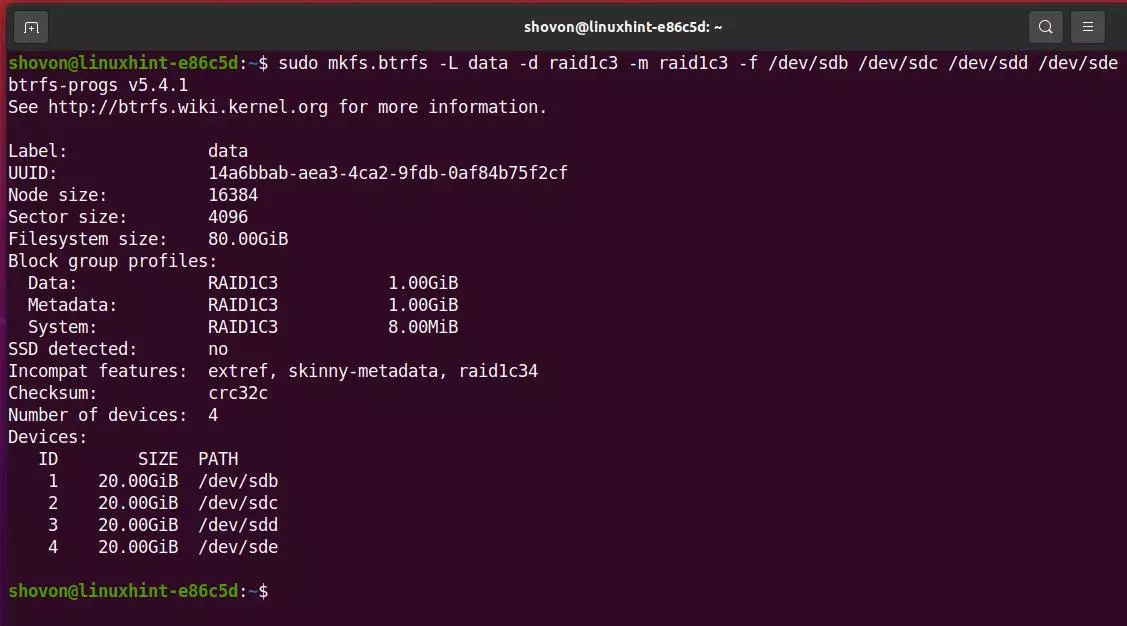 Btrfs RAID ڪيئن سيٽ اپ ڪجي 4369_21