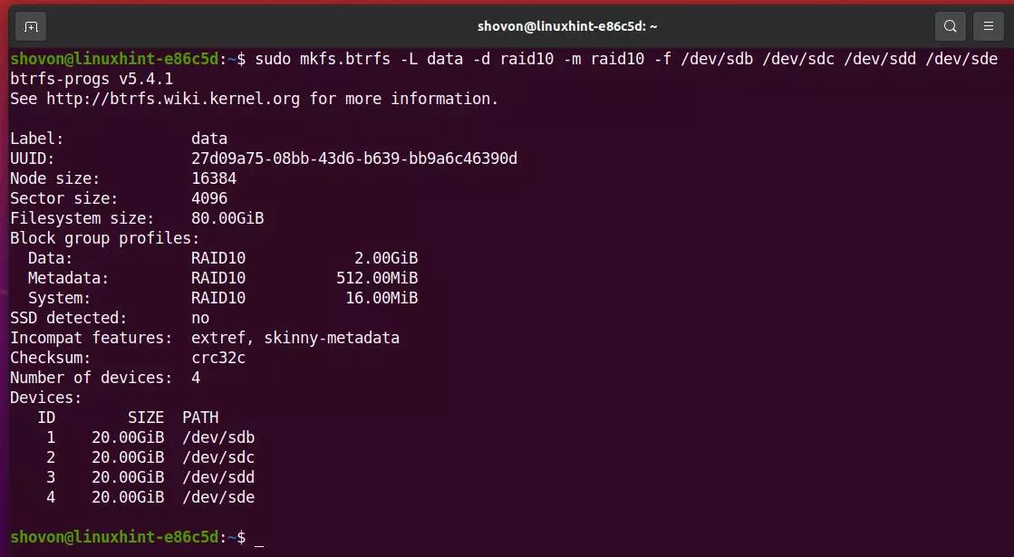 Hvernig á að setja upp Btrfs RAID 4369_37