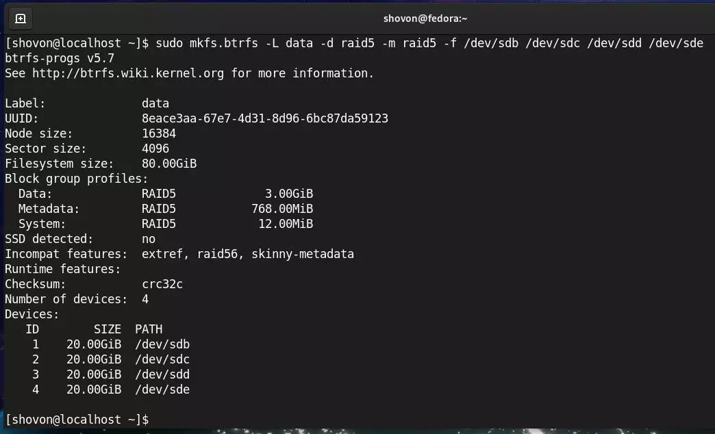 Wéi opbauen Btrfs RAID 4369_45