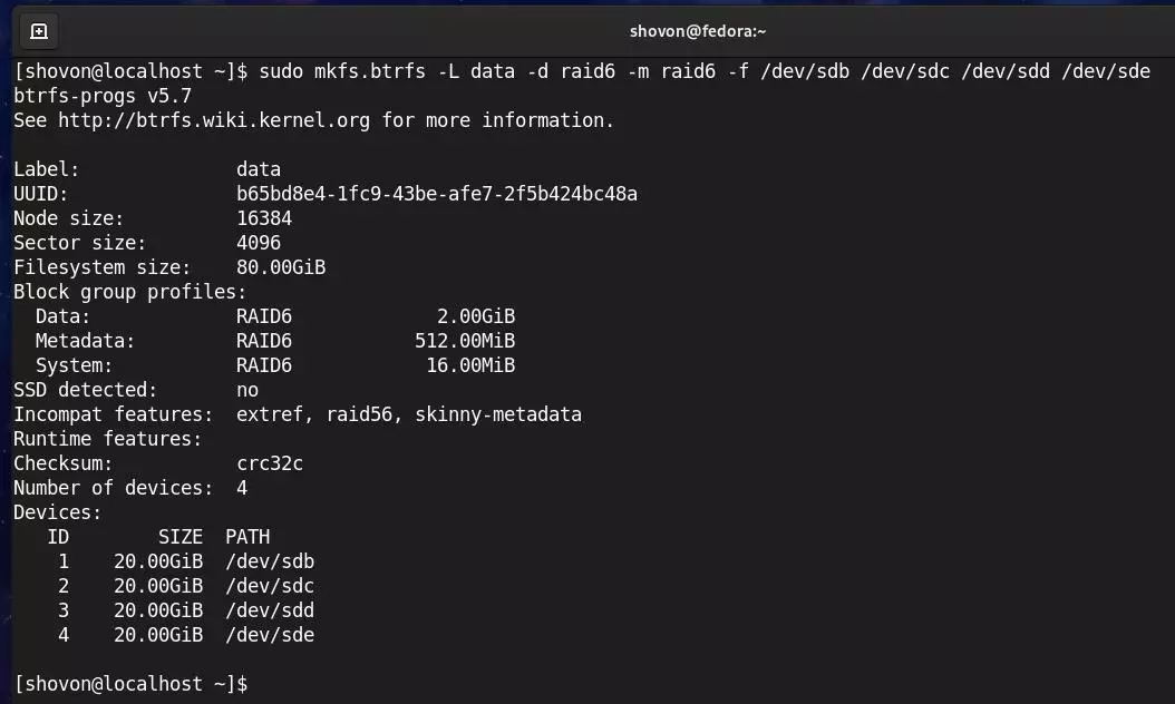 Btrfs RAIDን እንዴት ማዋቀር እንደሚቻል 4369_53