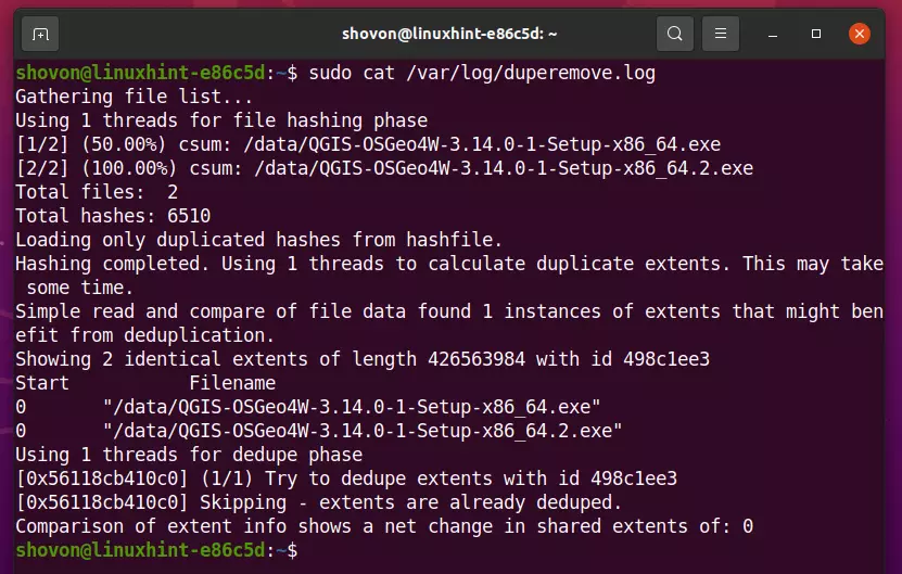 Btrfs Deduplication ን በመጠቀም የዲስክ ቦታን እንዴት መቆጠብ እንደሚቻል 4374_39