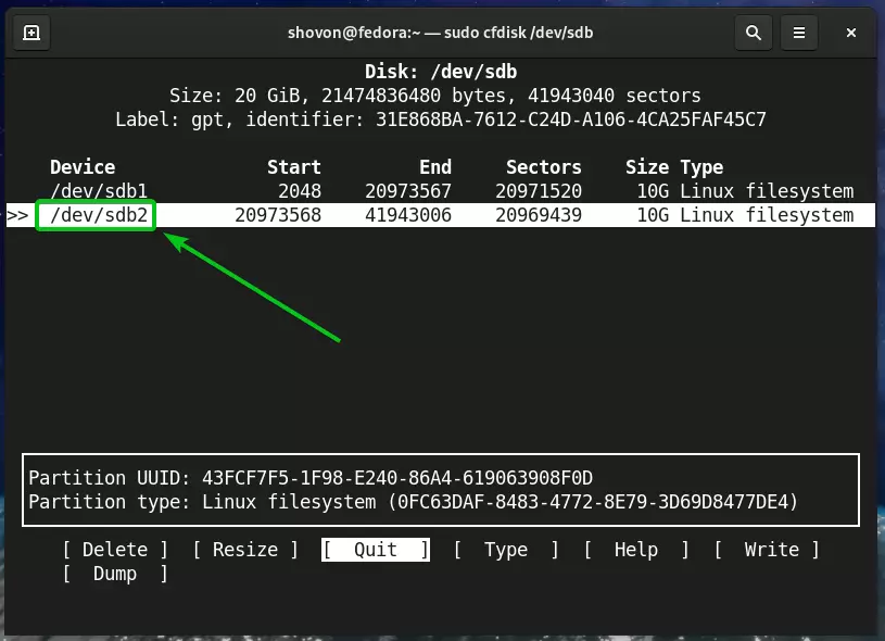 Installige ja kasutage Btrfs Fedora 33-s 4375_13