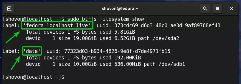 ינסטאַלירן און נוצן Btrfs אויף פעדאָראַ 33 4375_25