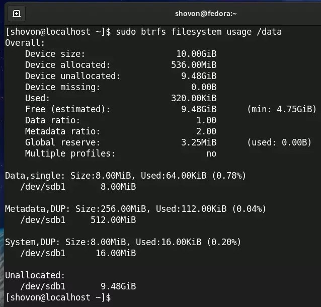 Faka kwaye usebenzise iiBtrfs kwiFedora 33 4375_28