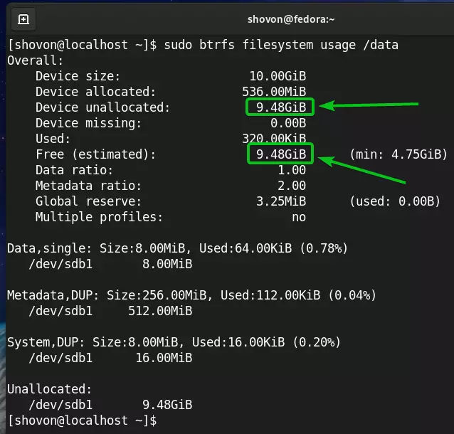 Faka kwaye usebenzise iiBtrfs kwiFedora 33 4375_31