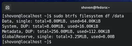 Installige ja kasutage Btrfs Fedora 33-s 4375_34