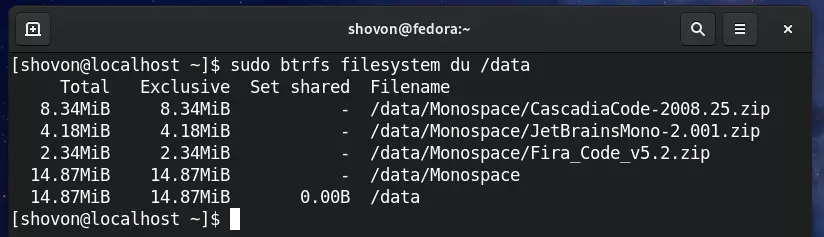 Isa uye Shandisa Btrfs paFedora 33 4375_35