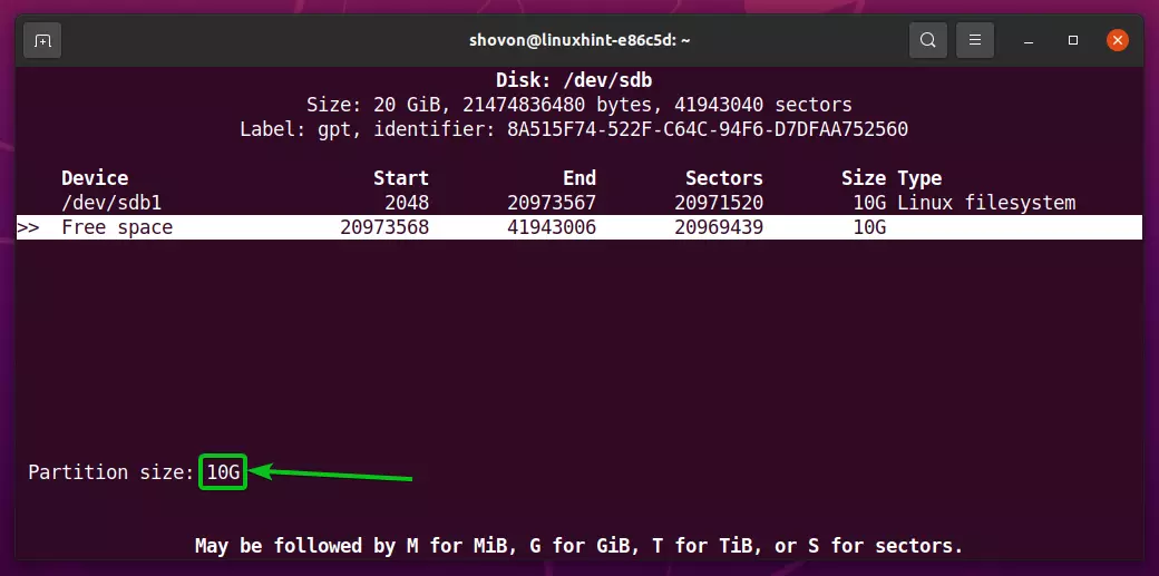 Enstale epi sèvi ak Btrfs sou Ubuntu 20.04 LTS 4380_12