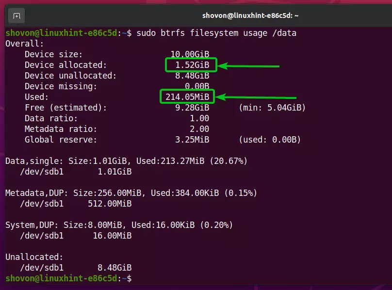 Установите и используйте Btrfs в Ubuntu 20.04 LTS 4380_29