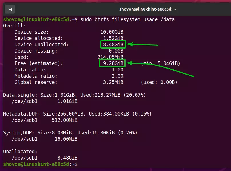 Установите и используйте Btrfs в Ubuntu 20.04 LTS 4380_30
