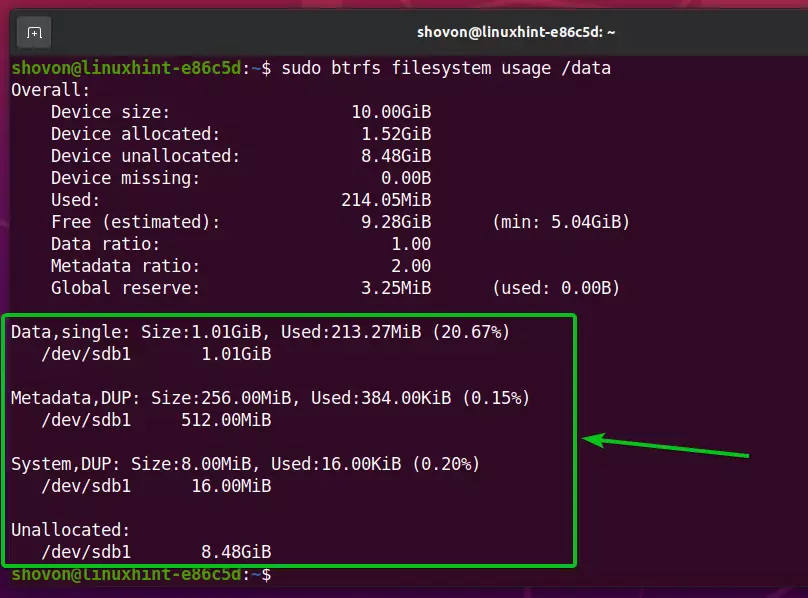 Pasang sareng Anggo Btrfs dina Ubuntu 20.04 LTS 4380_31