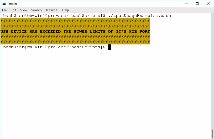 tput, printf eta shell hedapenak bash-ekin 4428_4