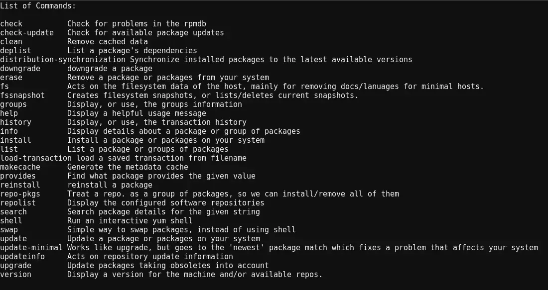 Primer amin'ny Yum Package Management Tool 4430_2