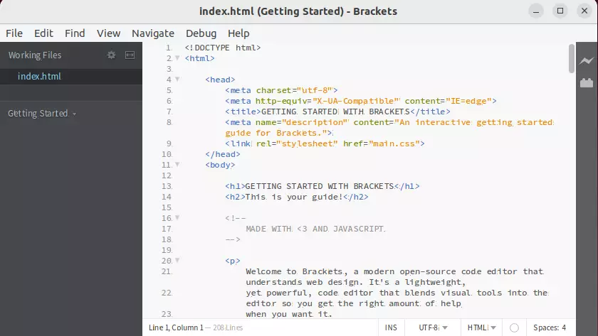 Instal·leu Brackets Code Editor a Ubuntu 22.04 4446_11