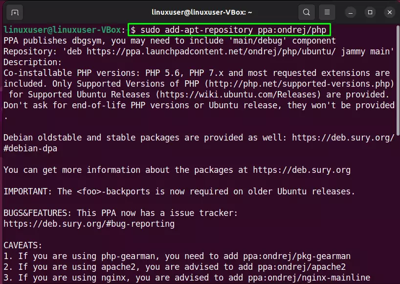 Kā instalēt PHP 8 Ubuntu 22.04 4447_4