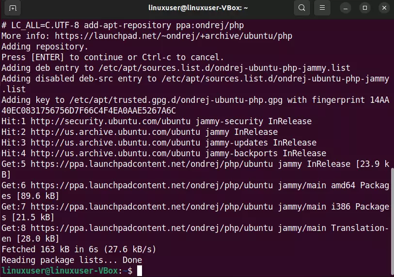 כיצד להתקין PHP 8 על אובונטו 22.04 4447_5