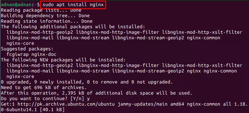 Jinsi ya kufunga NGINX kwenye Ubuntu 22.04 4457_2