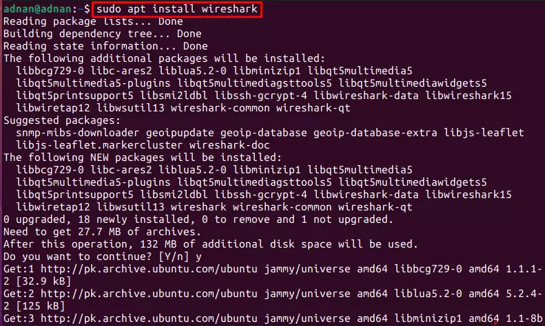 Uyifaka njani kwaye uyiqwalasele iWireshark kwi-Ubuntu 22.04 4461_2