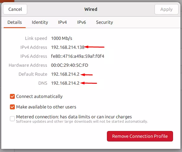 Bii o ṣe le yipada lati DHCP si adiresi IP Static ni Ubuntu 22.04 4464_16
