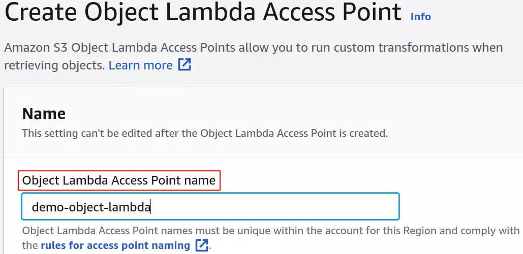 كيفية إنشاء نقاط وصول كائن Lambda في S3 4467_8