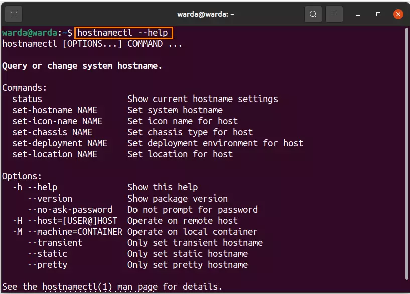 Hostnamectl Command ကိုအသုံးပြု၍ Hostname ကိုမည်သို့သတ်မှတ်မည်နည်း။ 446_5