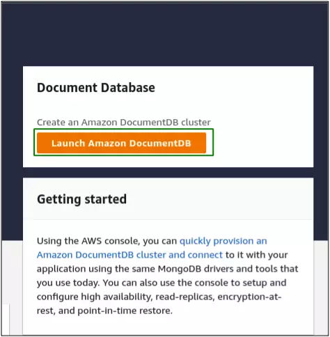 Ako vytvoriť klaster DocumentDB na AWS 4479_2