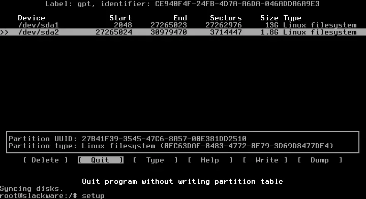 Slackware Linux ディストリビューションをインストールする 4526_18