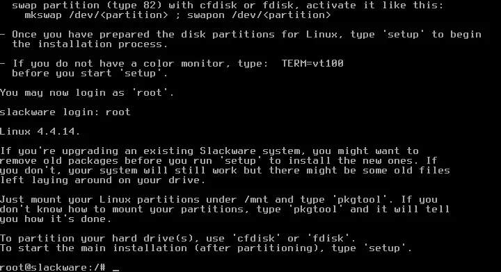 Slackware Linux ವಿತರಣೆಯನ್ನು ಸ್ಥಾಪಿಸಿ 4526_6