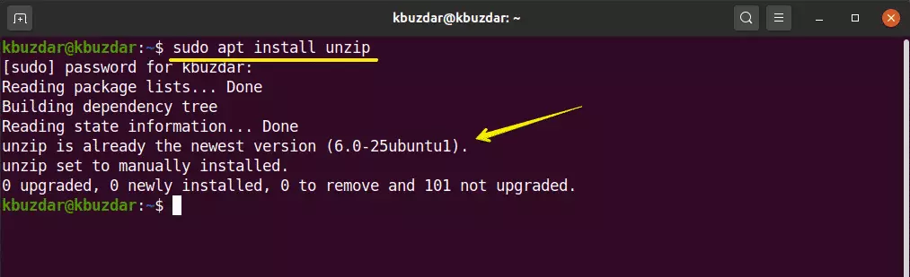Linux жүйесінде ZIP пәрменін ашу 460_1