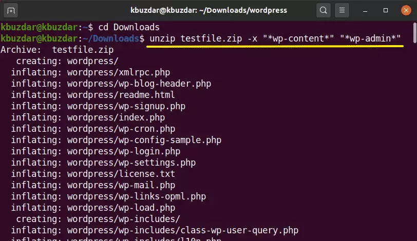 Linux жүйесінде ZIP пәрменін ашу 460_6